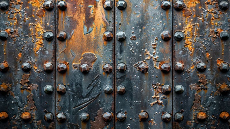 Rustic Metal Texture with Rivets and Patina Stock Illustration ...