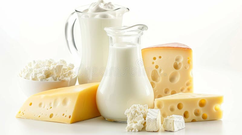 Fresh Dairy Products are Displayed in an Elegant Arrangement. the Image ...