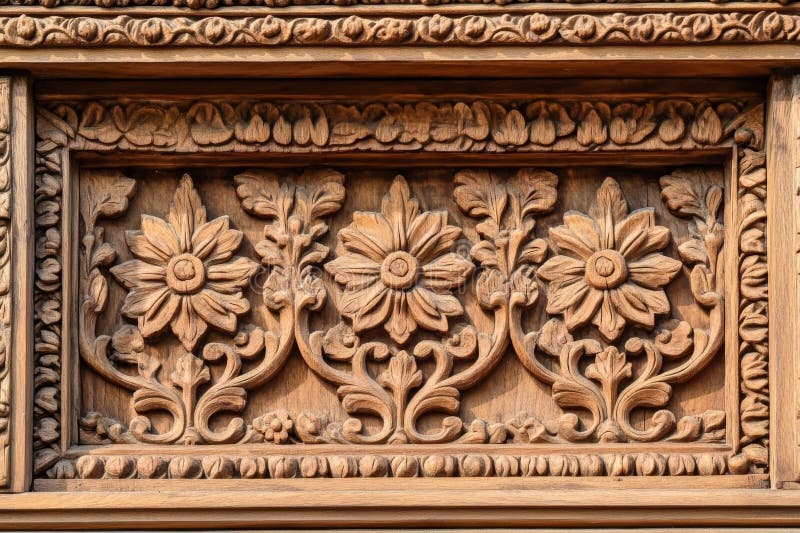 Intricate Carved Cladding Board Display Stock Illustration ...