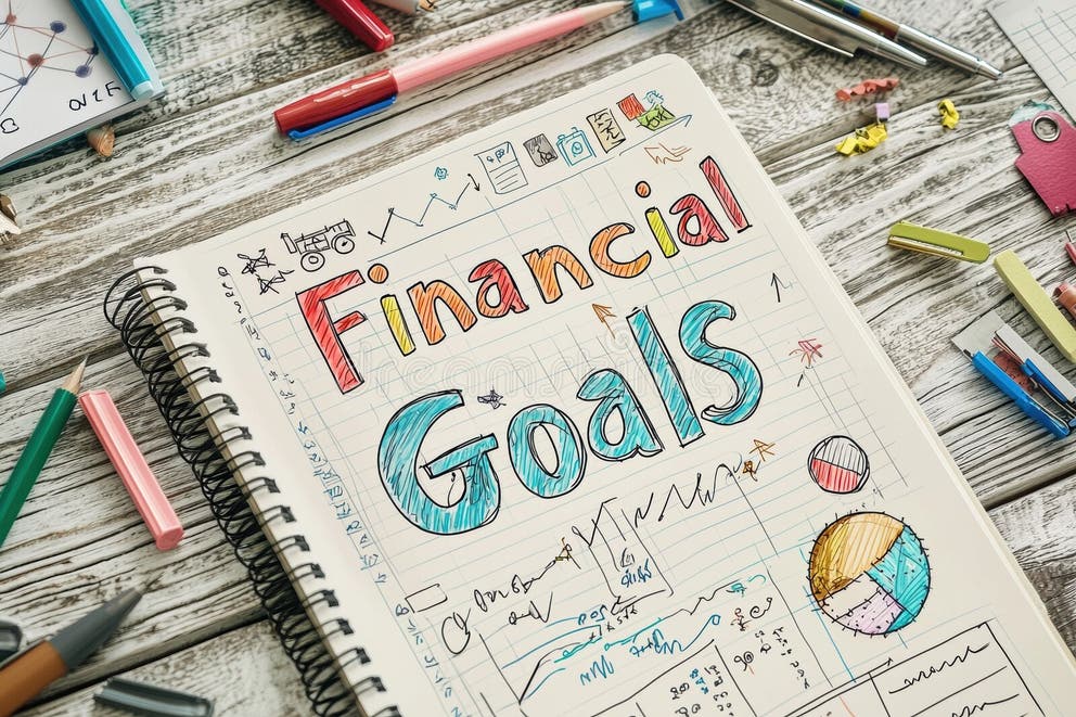 Inspiring Financial Goal Drawing on a Notebook Cover for Effective ...