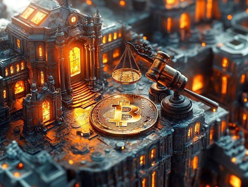 Image Showcases a Bitcoin Coin on a Digital Throne, Symbolizing the ...