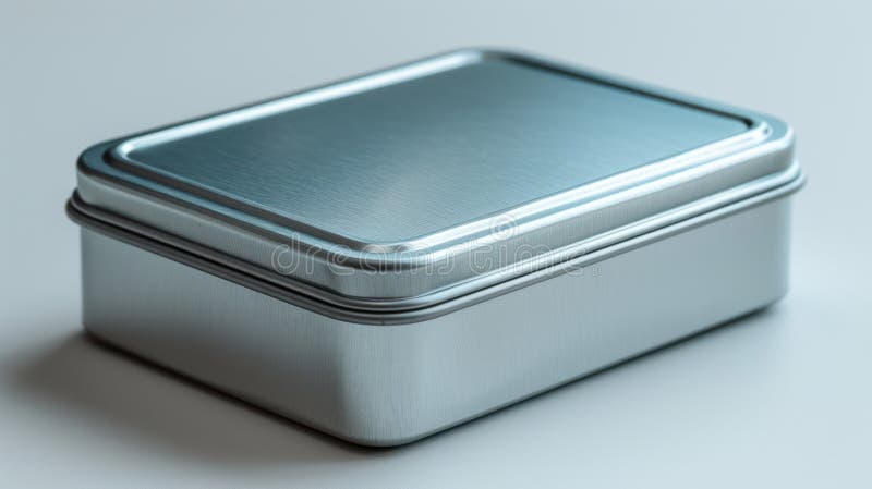Blank White Rectangular Tin Box for Packaging and Storage Stock ...