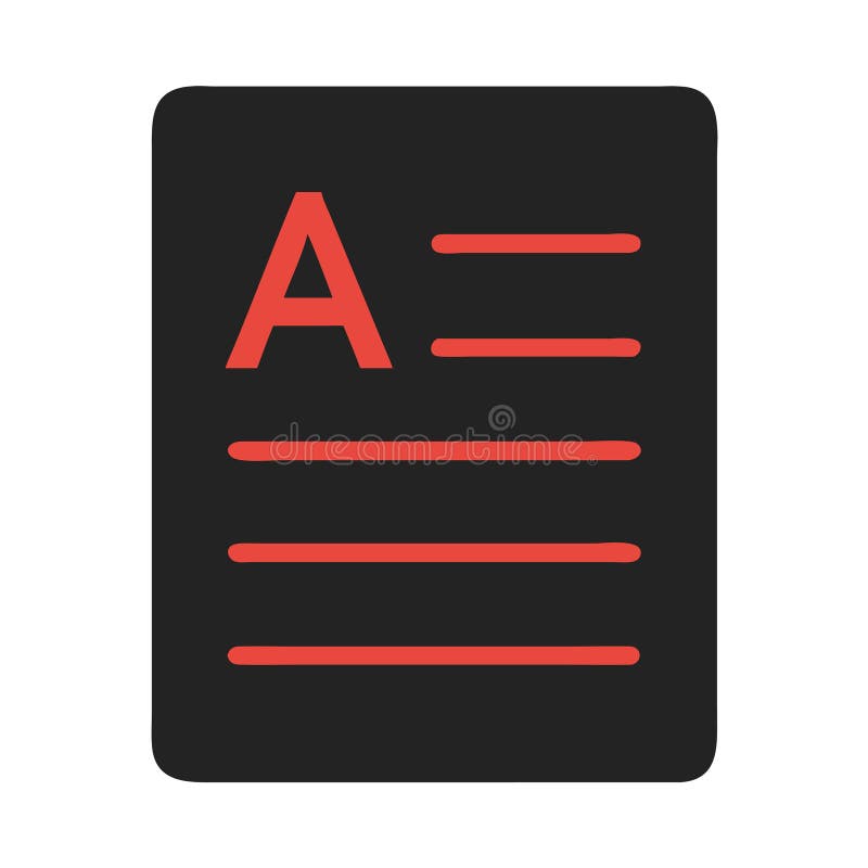 Bold Red Letter a on Document for Design and Education Projects Stock ...