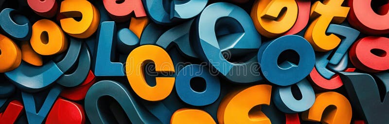 Creative Typography: Bold, Floating Letterforms with Vibrant Colors and ...