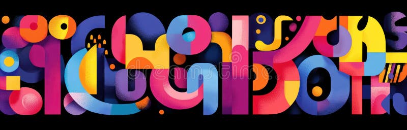 Creative Typography: Bold, Floating Letterforms with Vibrant Colors and ...