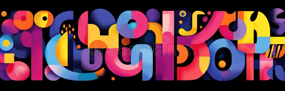 Creative Typography: Bold, Floating Letterforms with Vibrant Colors and ...