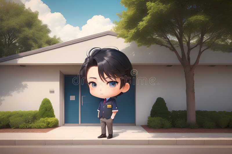 Boy Student Wear Uniform in School Ai Generated Stock Illustration ...