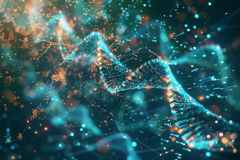 Stunning Visualization of a DNA Double Helix Network Stock Illustration ...