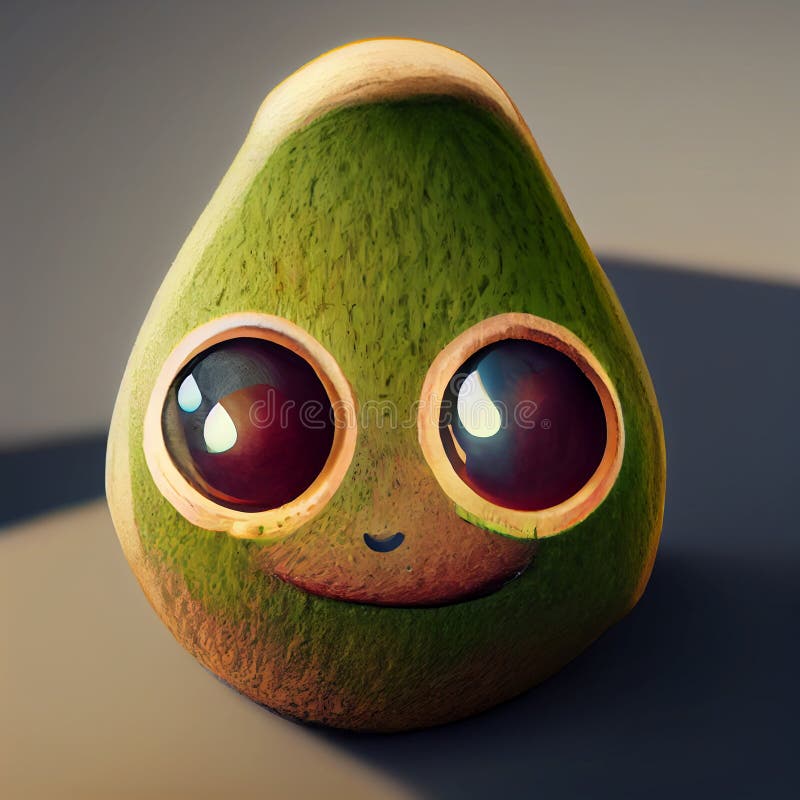 A Cute Little Avocado Character in the Style of Pixar Stock ...