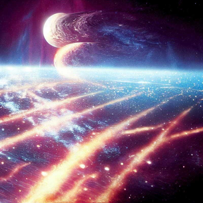 Space Storms Asteroid Storms Space Castles Stock Illustration ...