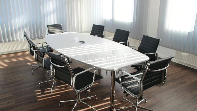 Bright Empty Boardroom Corporate Meeting Ready Interior Stock Footage ...