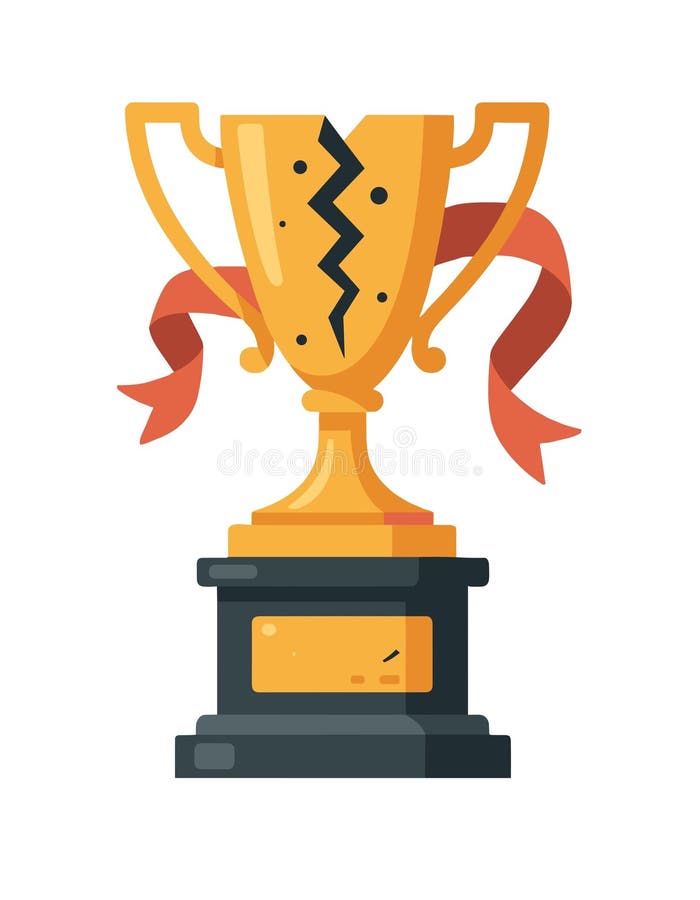 Broken Trophy Cup Defeat Loser Failure Concept Stock Illustration ...