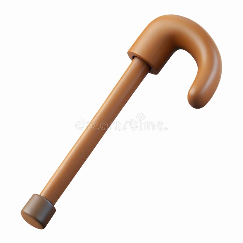 Brown Wooden Curved Cane Walking Stick Isolated on Transparent ...