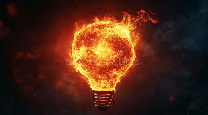 A Stylized Image of a Bulb with Fire Emanating Symbolizing Innovation ...