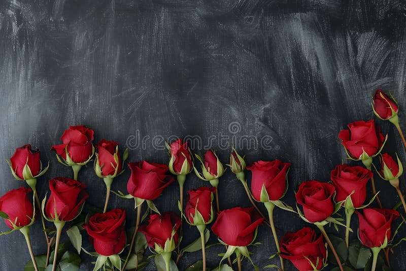 A Stunning Arrangement of Deep Red Roses Against a Dark Background ...