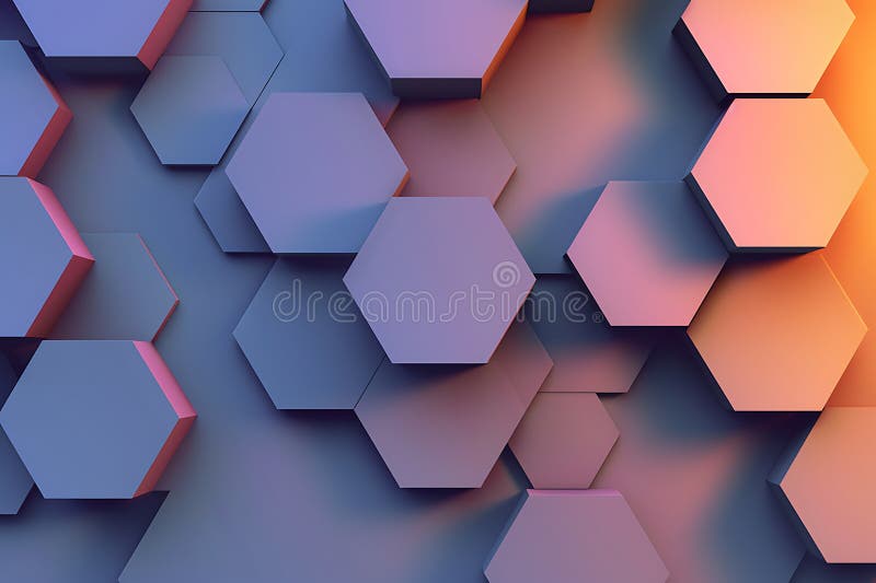 Abstract Composition of Interlocking Hexagonal Forms Stock Illustration ...