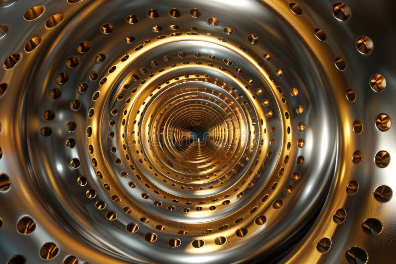 A Mesmerizing View of Circular Metallic Patterns Spiraling Inward. the ...