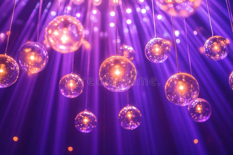 Magical Glowing Orbs Illuminate a Purple Room Festive and Dreamy Stock ...