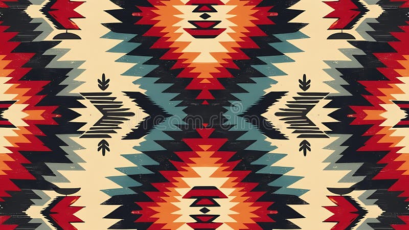 Vibrant Native American-Inspired Textile Design Aboriginal Stock ...