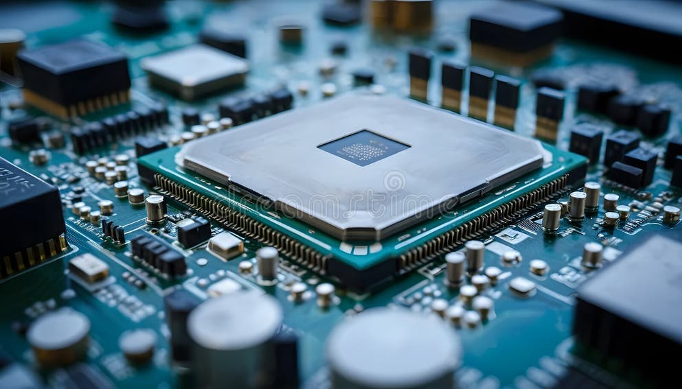 AI-Generated CPU Close-up stock photo. Image of digital - 385312524