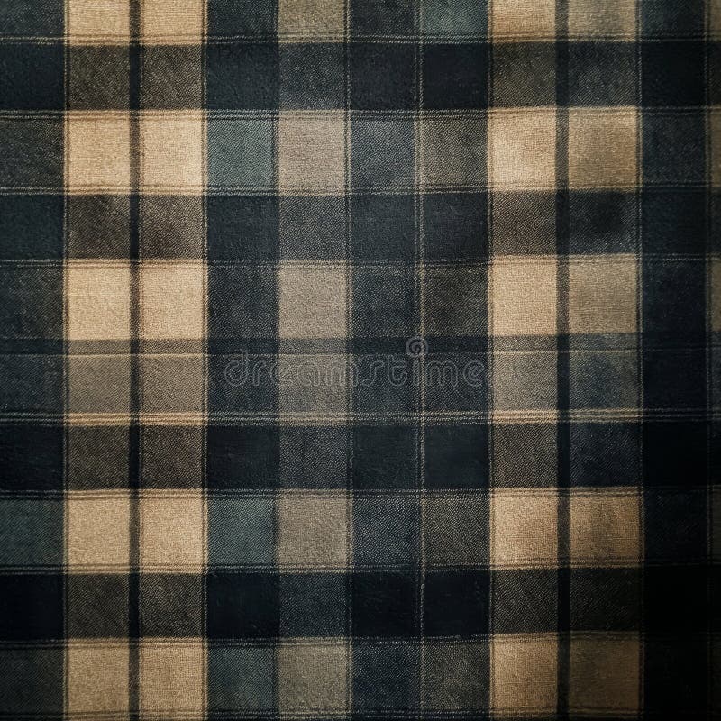 Dark Green Beige Plaid Fabric Texture Checkered Square Pattern Design ...