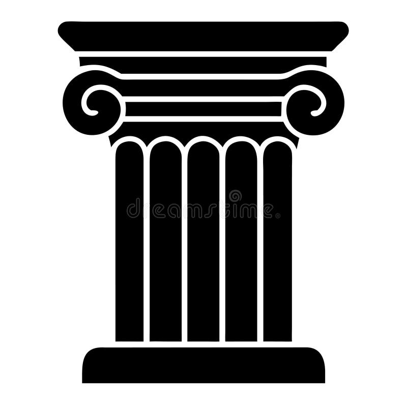 Classical Greek Ionic Column Vector Illustration for Architecture and ...