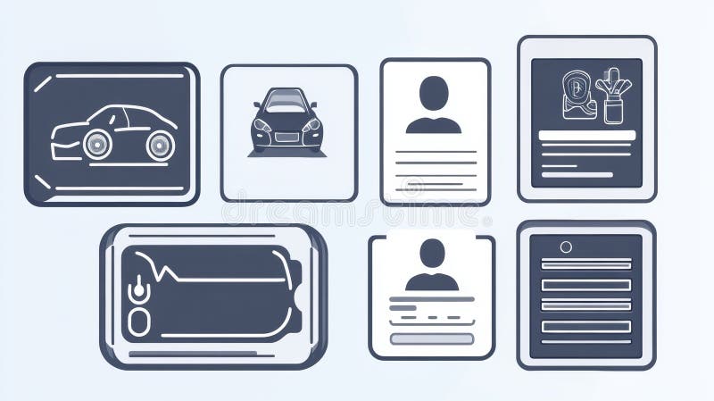 Car Profile UI Design stock illustration. Illustration of details ...