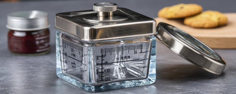 This Image Showcases a Clear, Transparent Container with Markings for ...