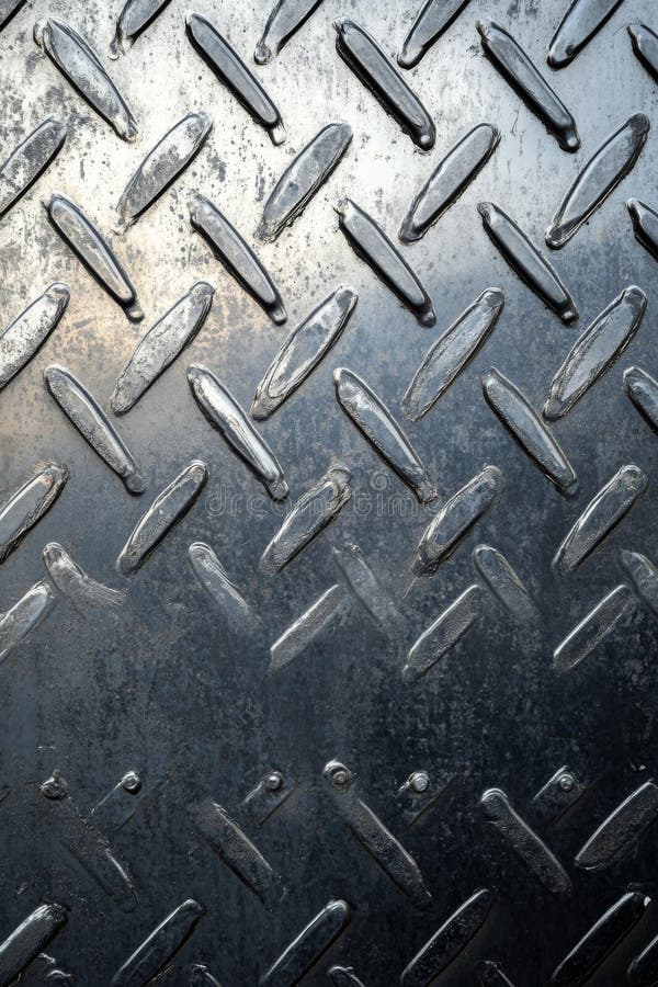 Close-up View of Textured Metal Sheet with Diamond Pattern and ...