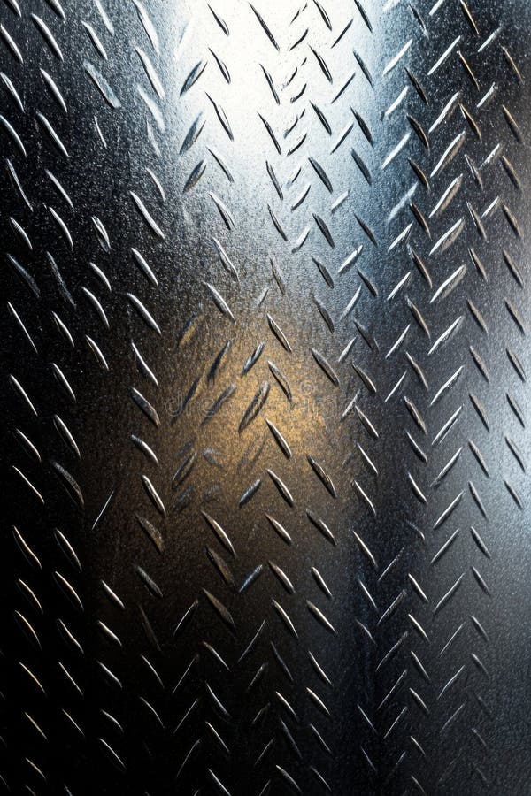 Close-up View of Textured Metal Sheet with Diamond Pattern and ...