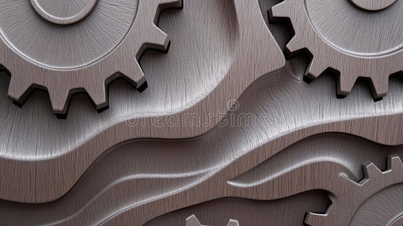 Intricate Metal Gears Interlock in a Seamless, Abstract Design, AI ...