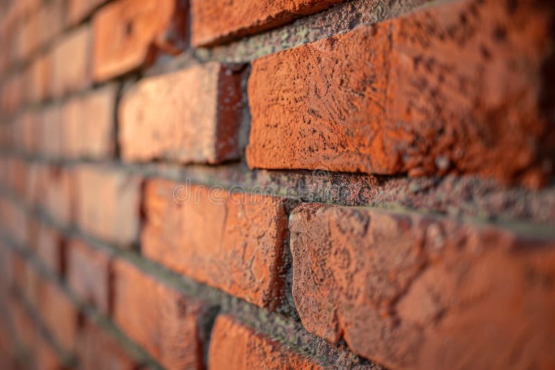 Detailed Macro of Red Brick Wall Stock Illustration - Illustration of ...