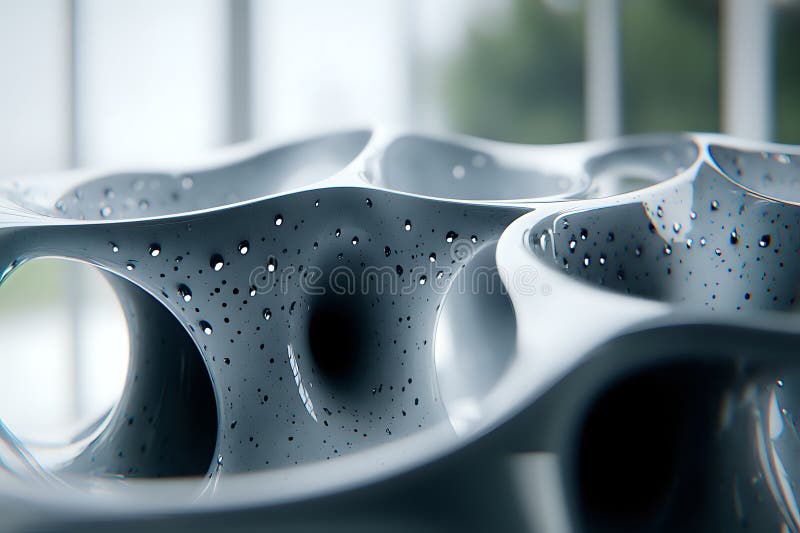 Intricate, Water-Covered 3D-Printed Structure Stock Illustration ...