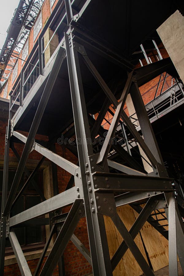 Industrial Steel Structure of an Old Mining Facility Stock Photo ...
