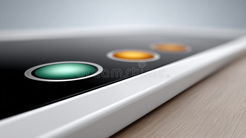 This Image Showcases a Close-up View of a Sleek, Futuristic Touch ...