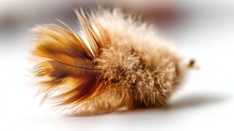 Close-Up of Soft, Fluffy Object with Brown and Golden Feather-Like ...