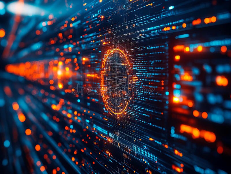 Image Showcases a Close-up View of a Vibrant Computer Motherboard with ...