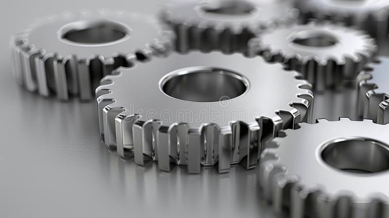Silver Metal Gears Closeup Seamless Mechanical Engineering Background ...