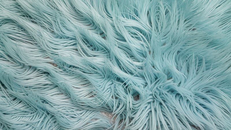 Closeup of Light Blue Fluffy Fabric Texture with Strands Flowing ...