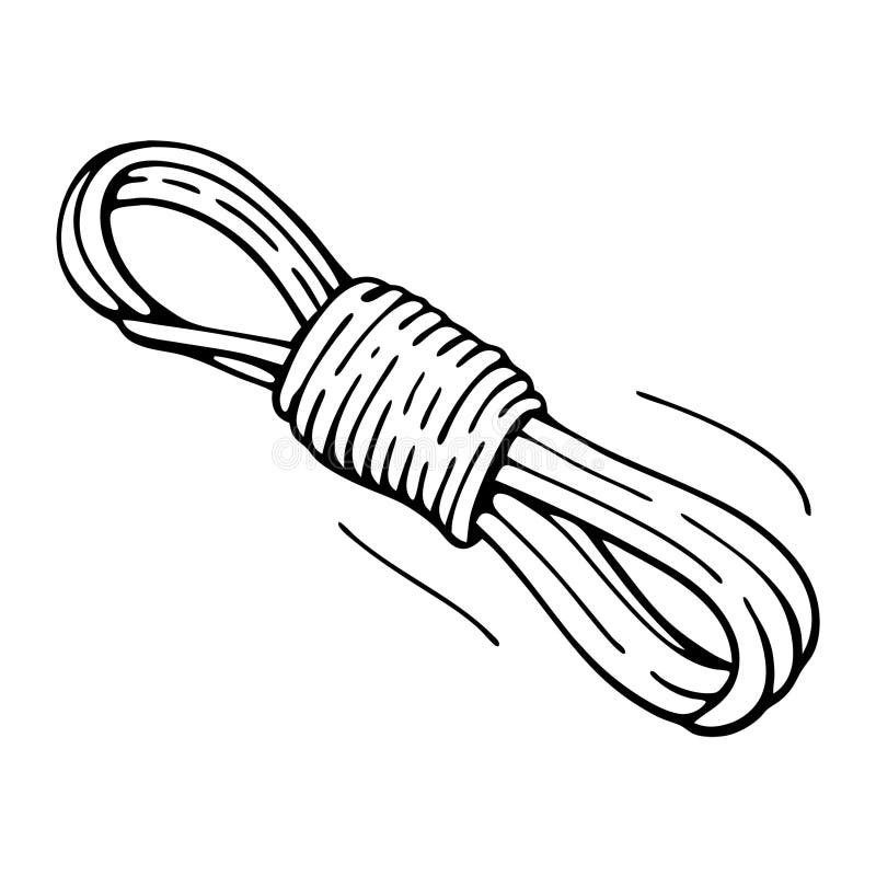 Vector Illustration of Coiled Rope Bundle for Camping and Outdoor Use ...