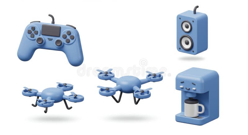 Blue Gadget 3D Render stock illustration. Illustration of model - 375992403