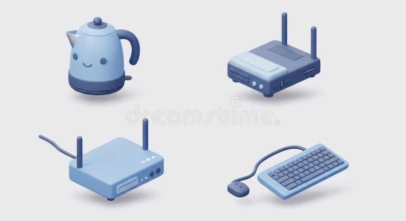 AI-Generated 3D Gadget Icons Stock Illustration - Illustration of ...
