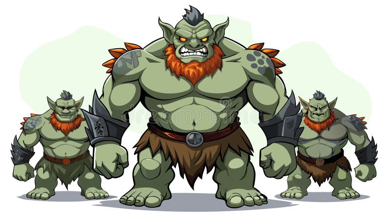 This Image Showcases a Collection of Mountain Trolls, Emphasizing Their ...