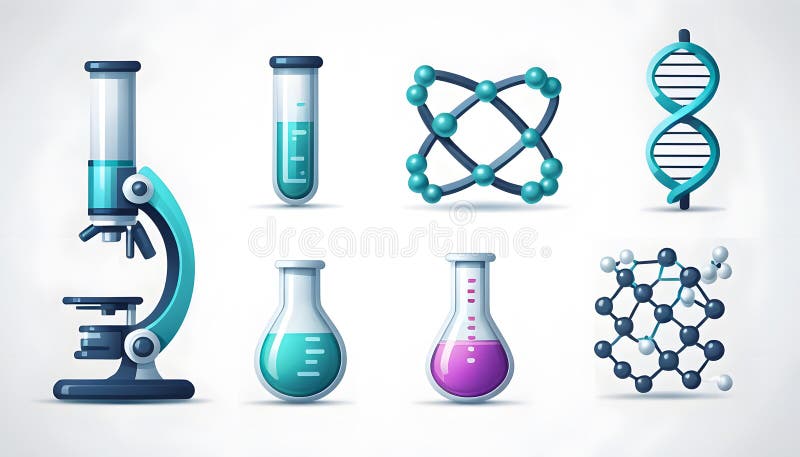 Science Lab Icons: AI Generated Stock Illustration - Illustration of ...