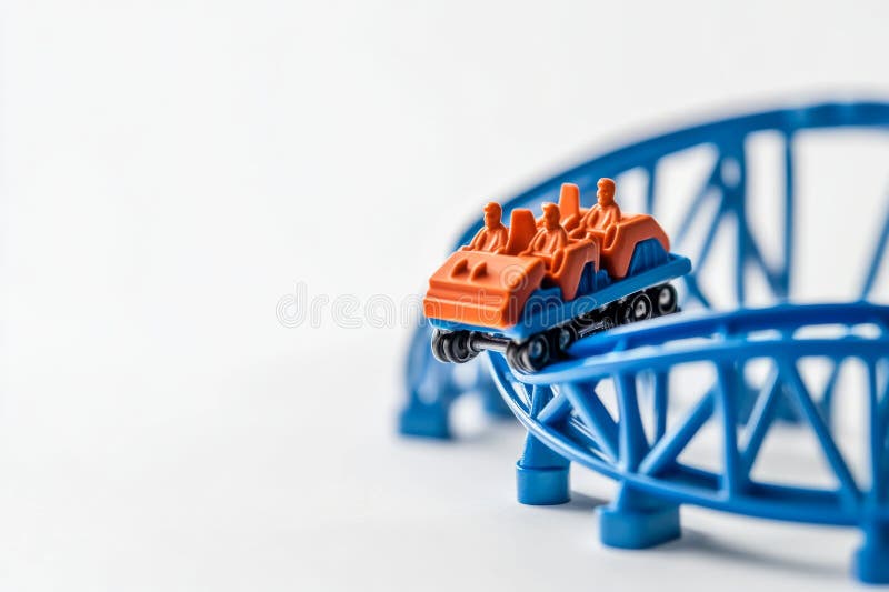 A Vibrant Roller Coaster Model in Blue Hue Features a Thrilling Orange ...