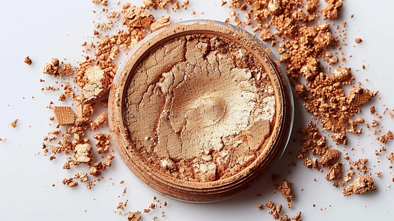 Compact Powder Makeup on White Background Stock Image - Image of ...