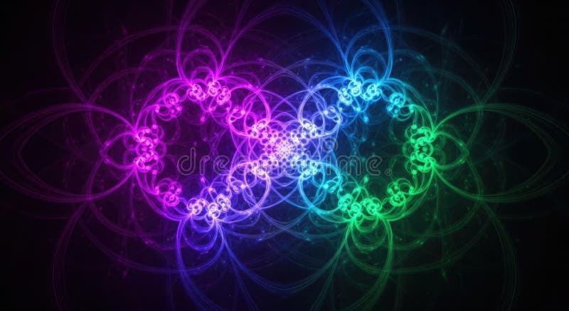 Abstract Fractal Design with Vibrant Color Gradients Stock Illustration ...