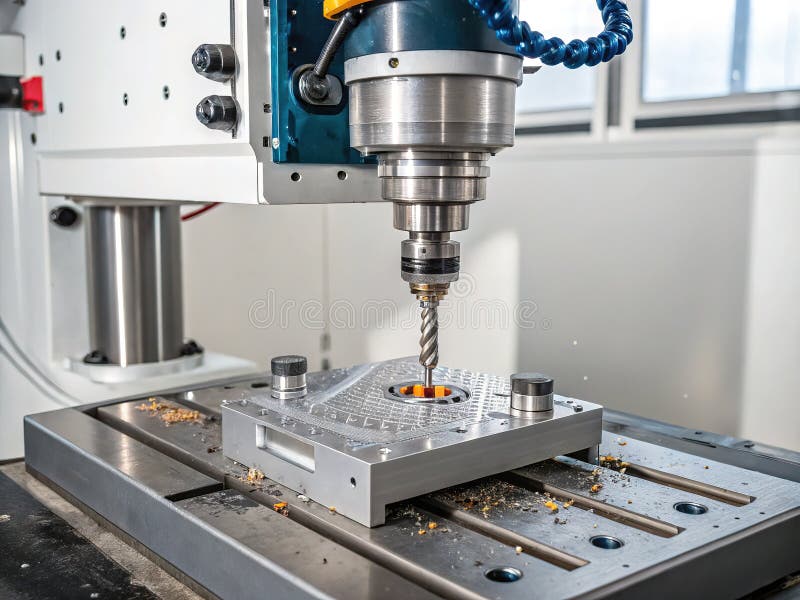 Precision CNC Drilling of Metal Parts Automated Manufacturing Process ...