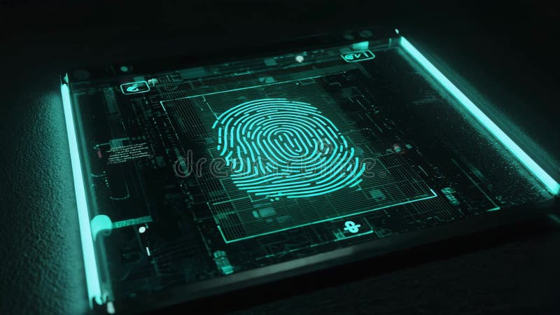 Digital Fingerprint Scan Security Futuristic Technology Stock Video ...