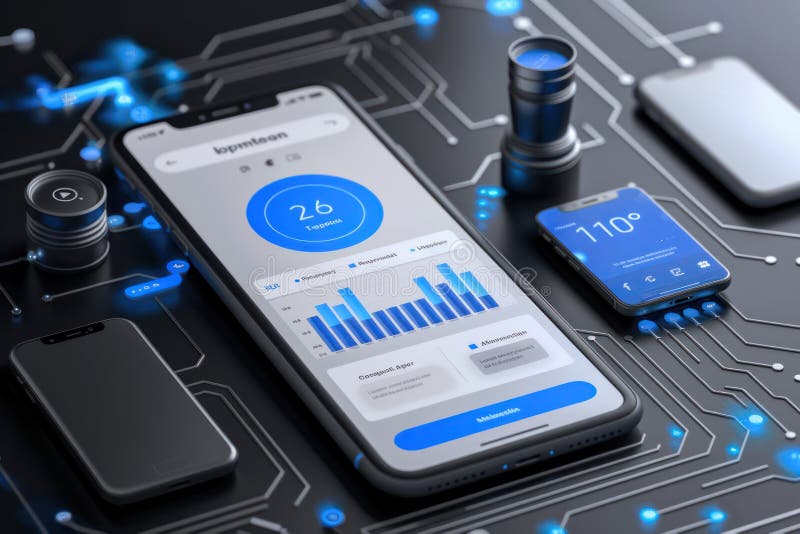 Minimalistic AI-Powered Mobile App Development for Enterprises Stock ...